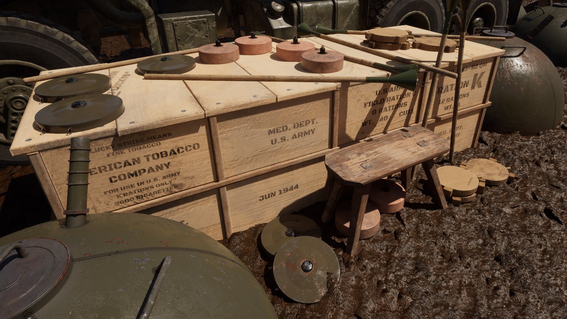 3D Japanese WW2 Mine Pack - TurboSquid 2371806