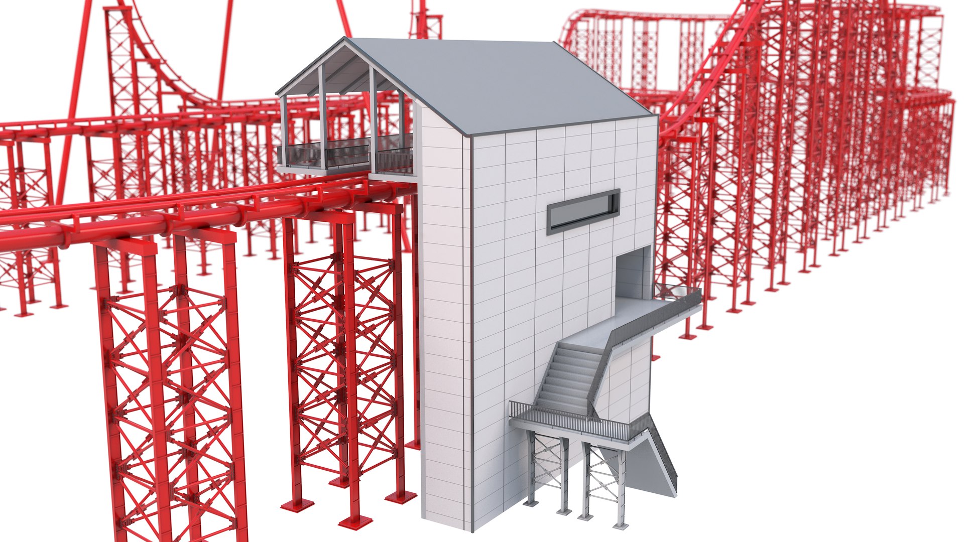 Roller Coaster Track 3D Model - TurboSquid 1811816