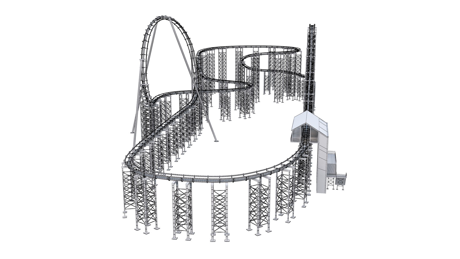 Roller Coaster Track 3D Model - TurboSquid 1811816