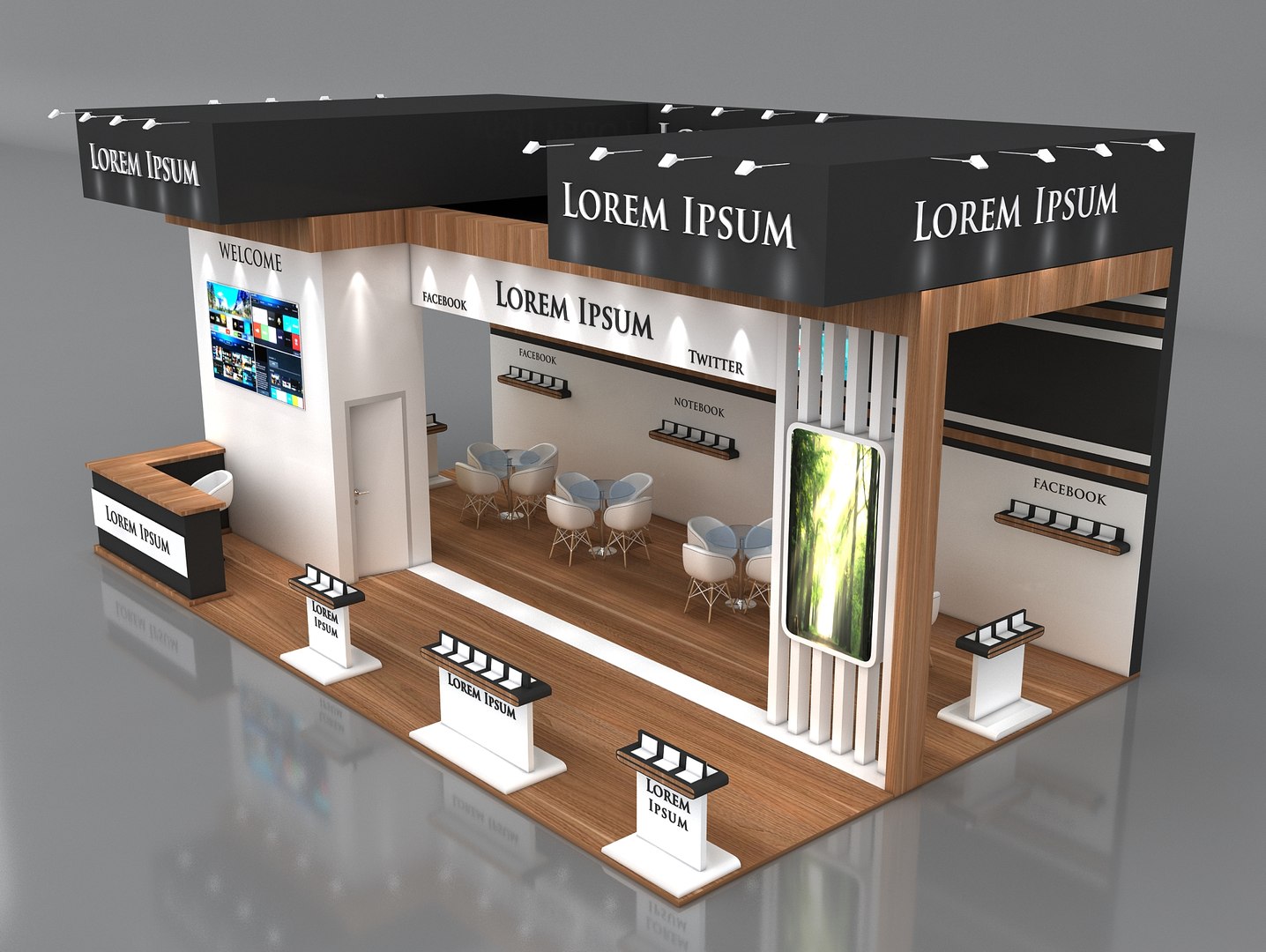 Booth Exhibition Stand Stall Model - TurboSquid 1614996