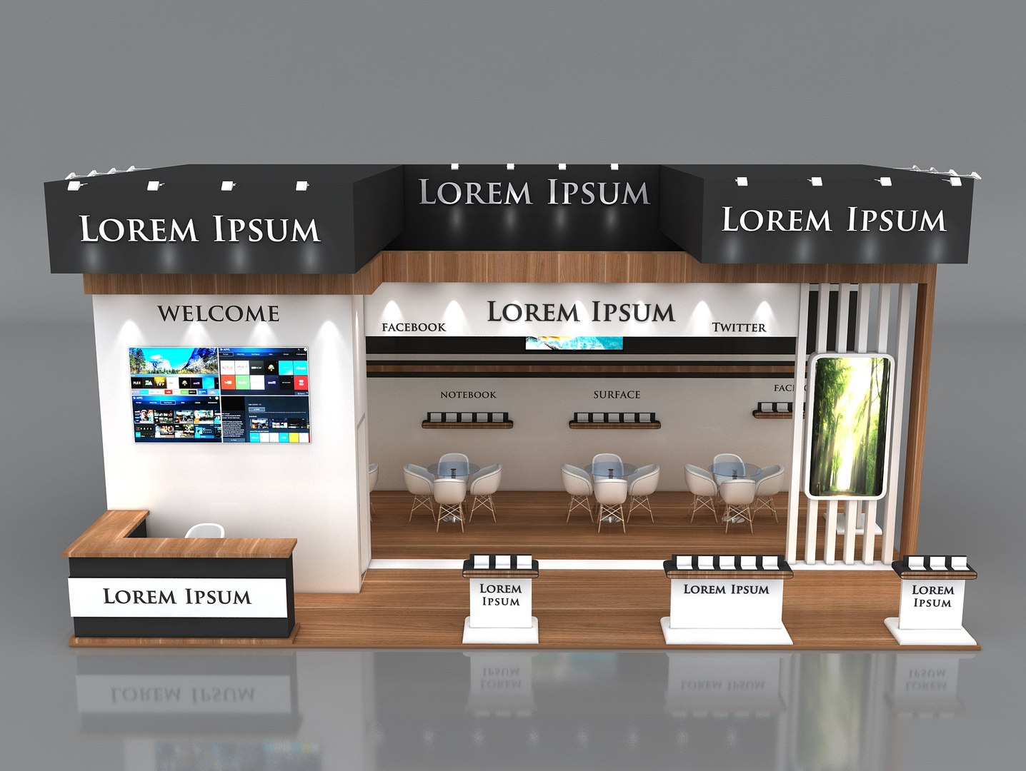 Booth Exhibition Stand Stall Model - TurboSquid 1614996