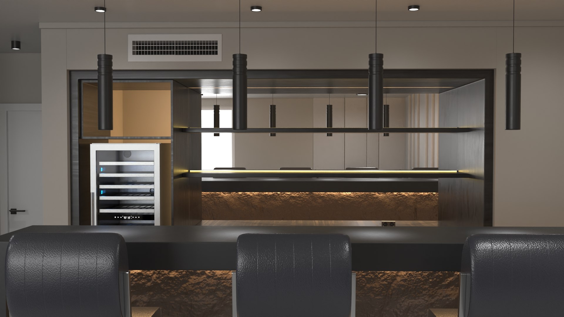 Interior Private Home Bar 3D Model - TurboSquid 2326910