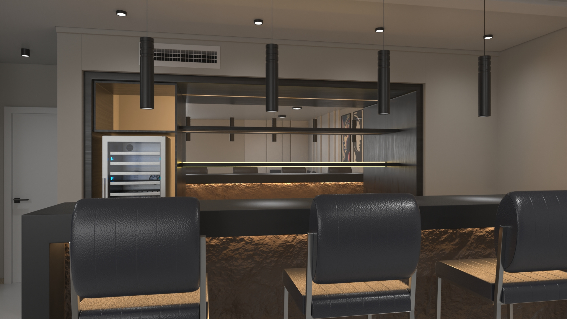 Interior Private Home Bar 3D Model - TurboSquid 2326910
