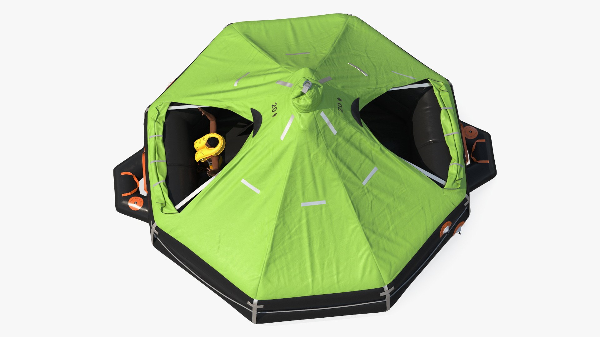 Inflatable Life Raft With Survivor 3D Model - TurboSquid 2314630