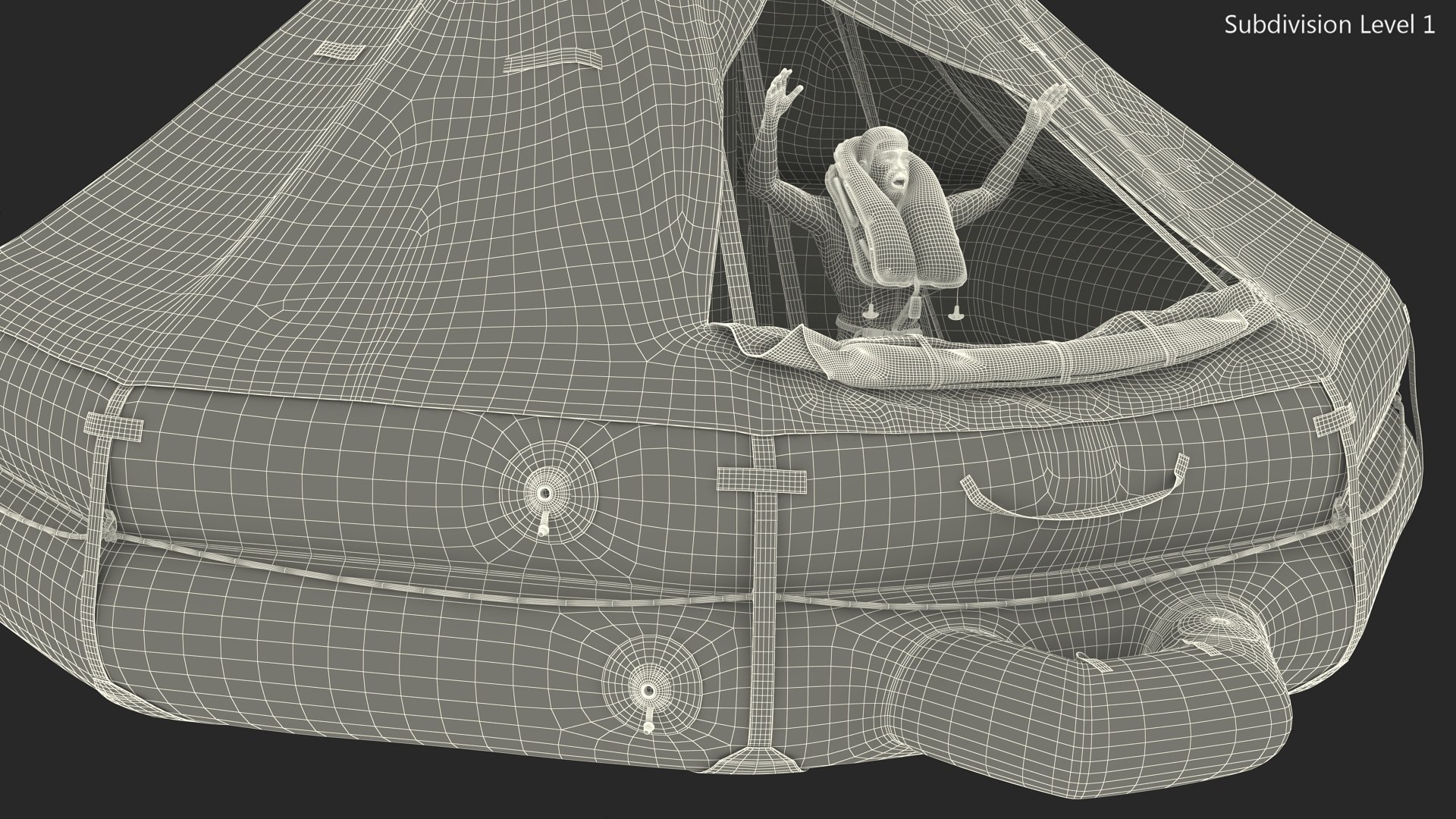 Inflatable Life Raft With Survivor 3D Model - TurboSquid 2314630