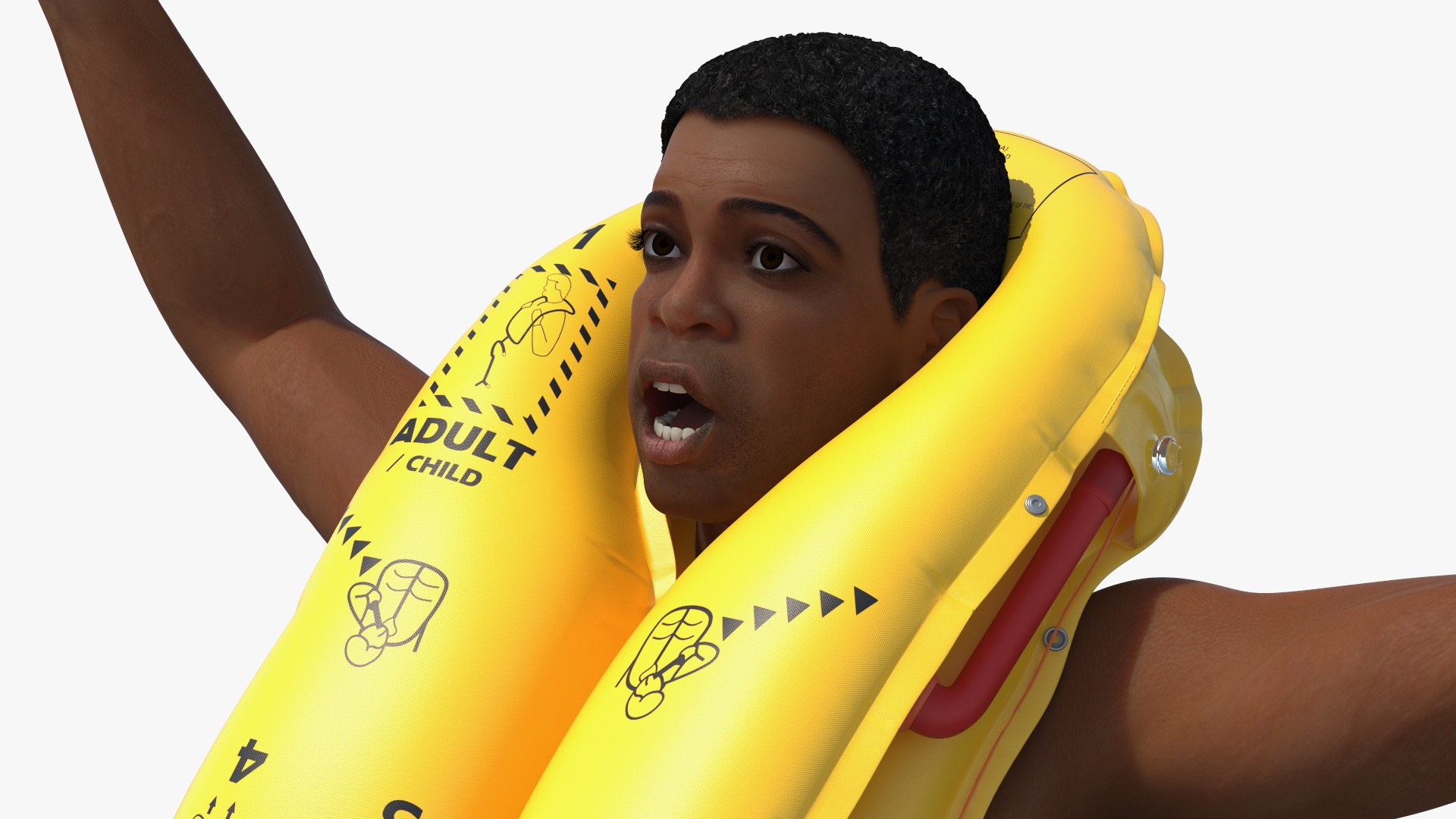Inflatable Life Raft With Survivor 3D Model - TurboSquid 2314630