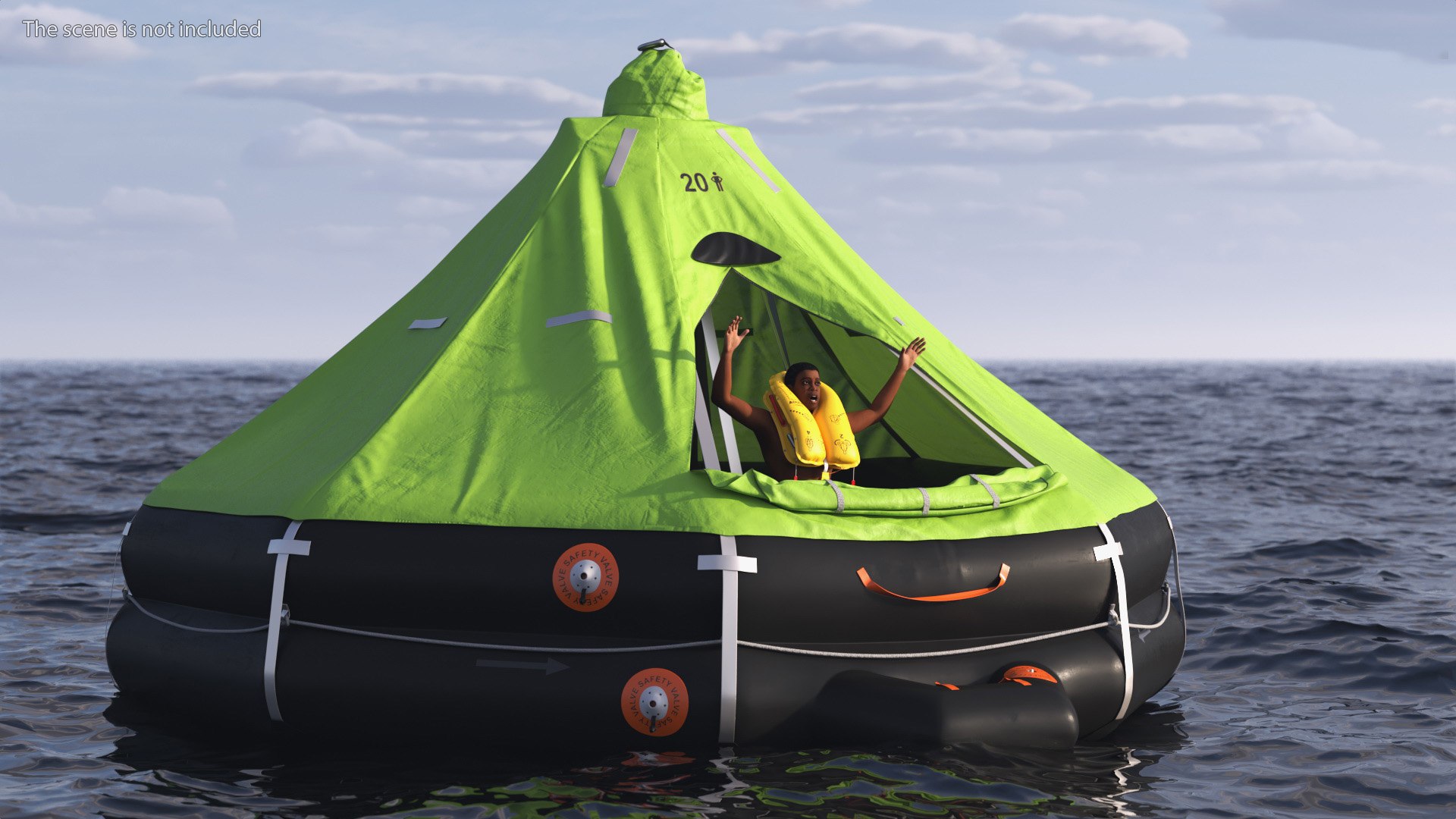 Inflatable Life Raft With Survivor 3D Model - TurboSquid 2314630