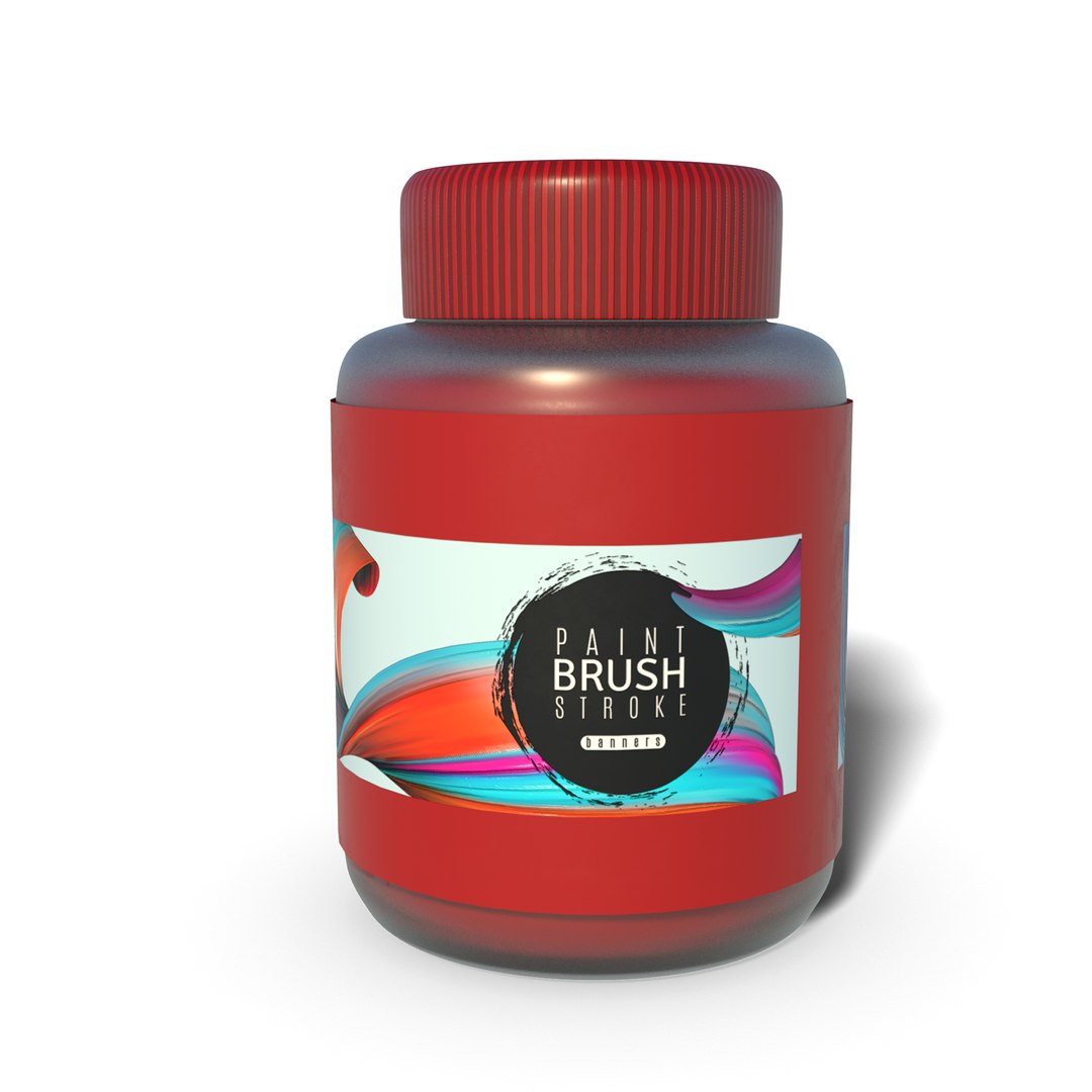 Paint Bottle Red Color 3D - TurboSquid 2090208