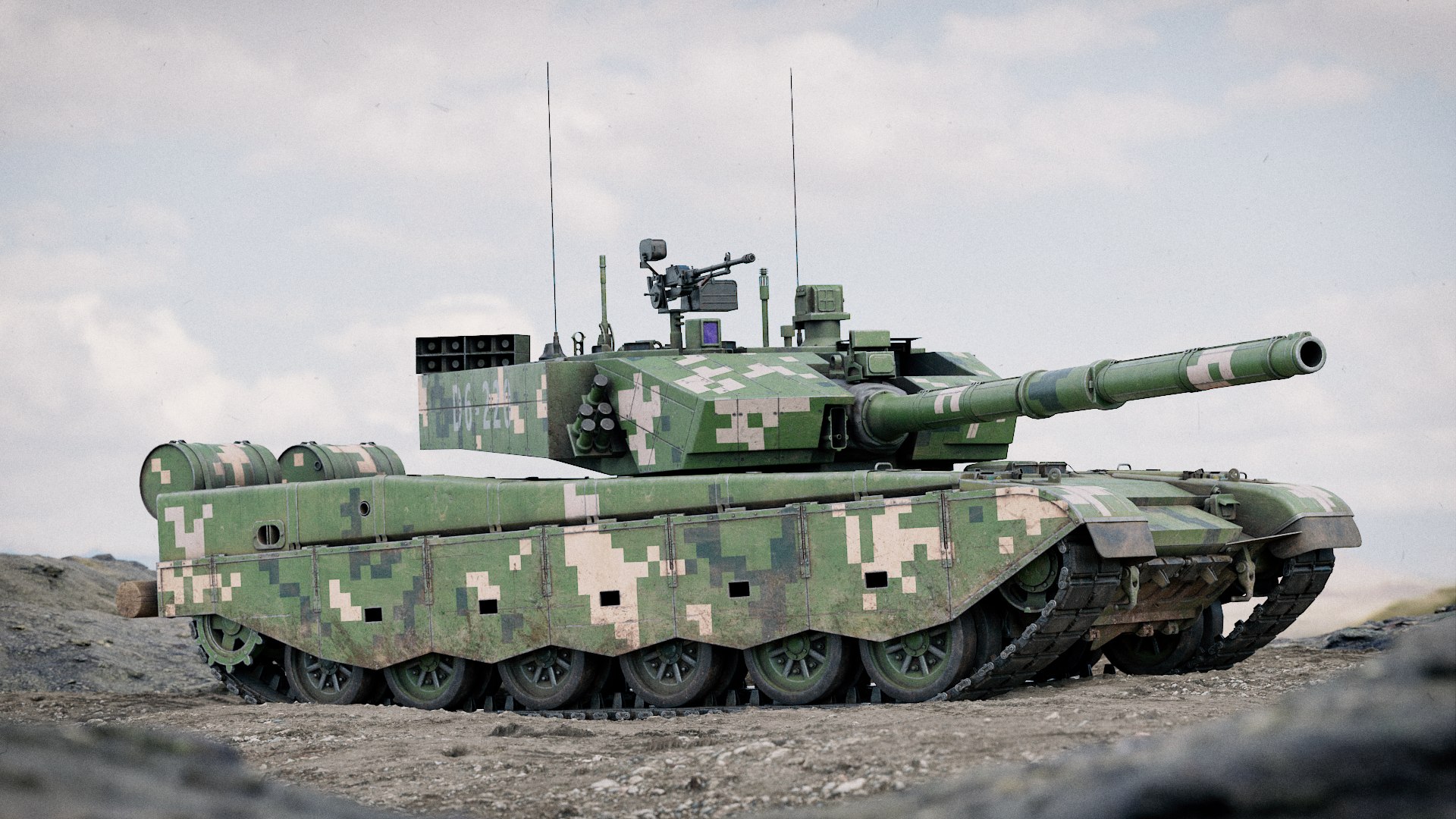 Rigged Type 99 Tank GameReady LODs 3D model - TurboSquid 2134254