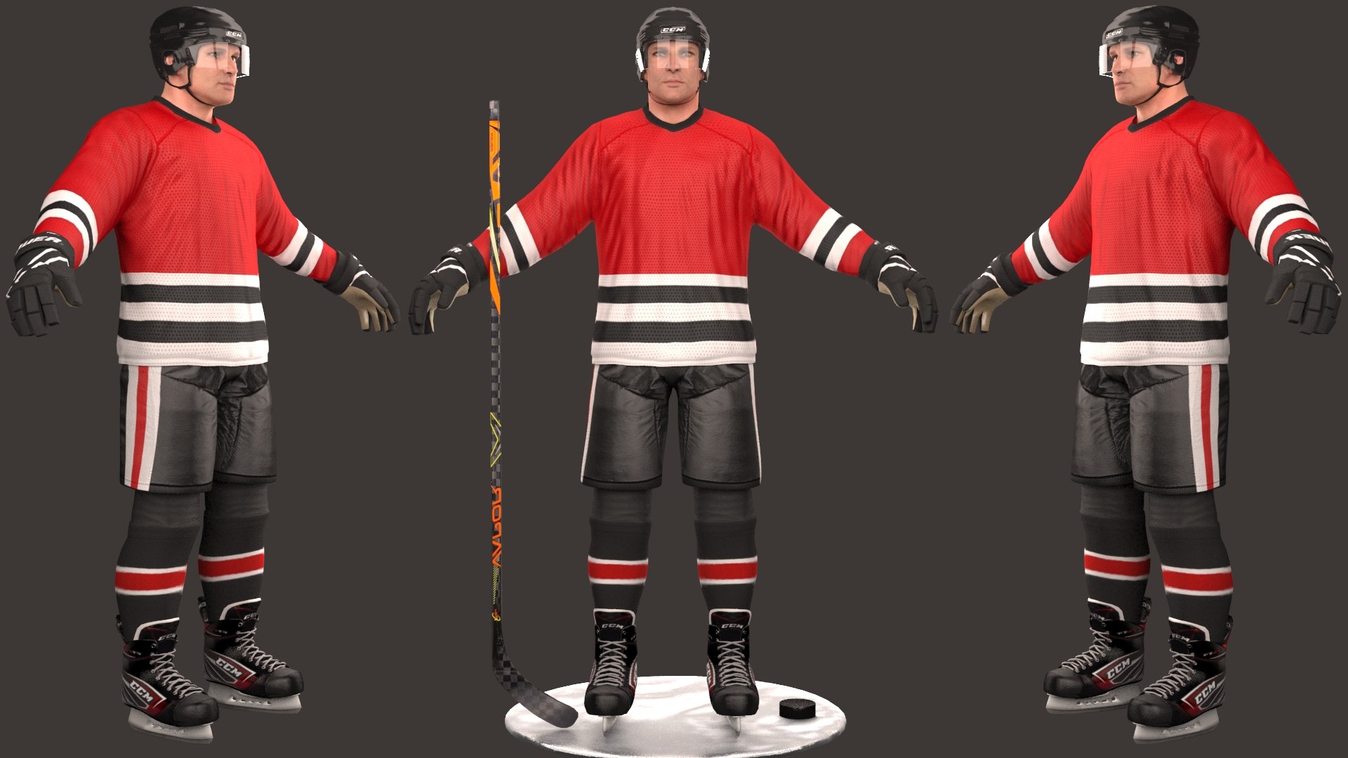 3D Pbr Hockey Player Model - TurboSquid 1553236