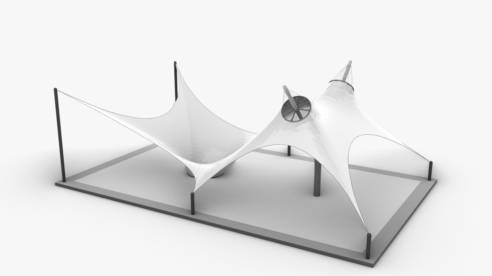 Tensile Structure Complex 02 Model - TurboSquid 1964966