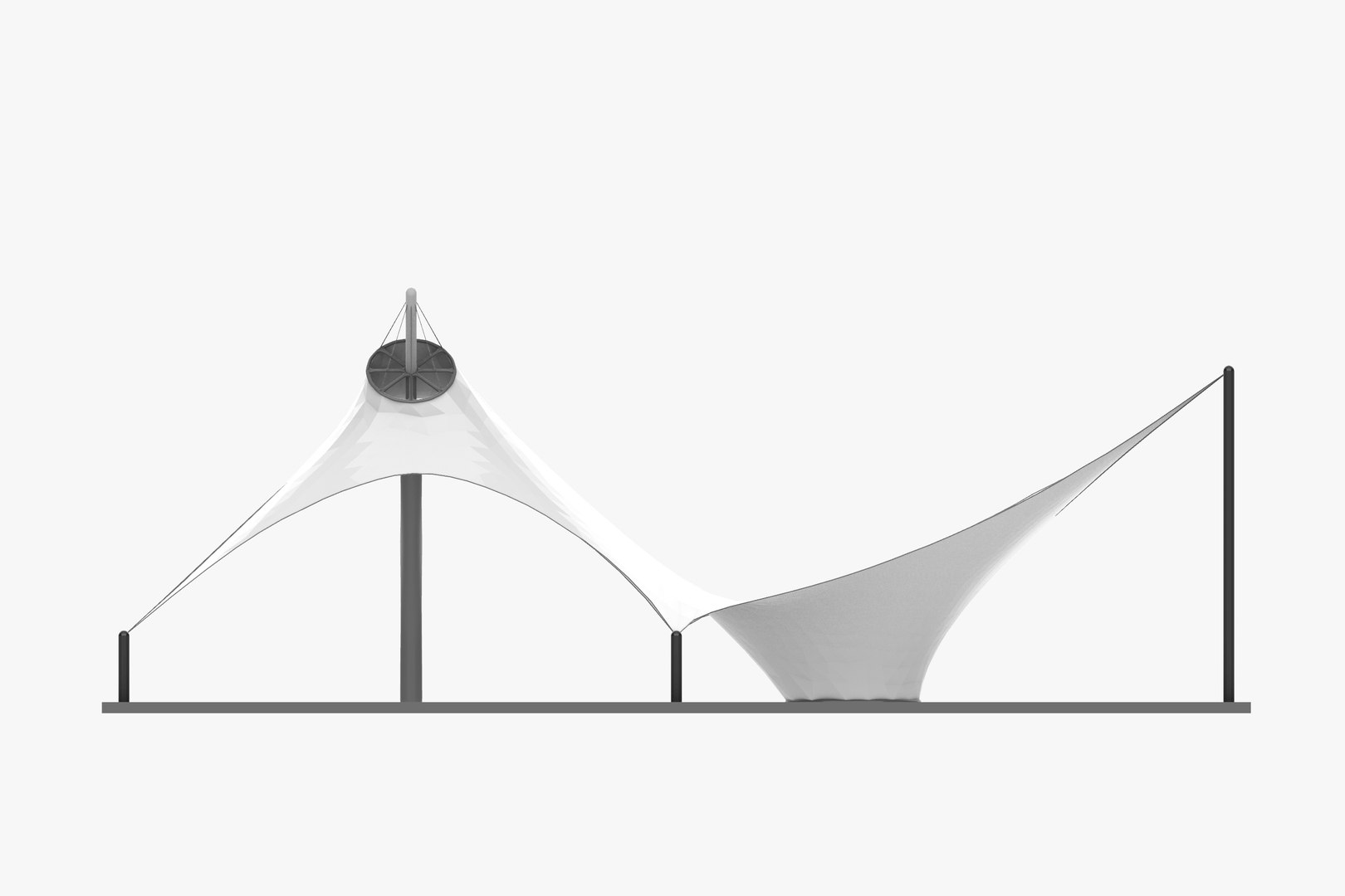 Tensile Structure Complex 02 Model - TurboSquid 1964966