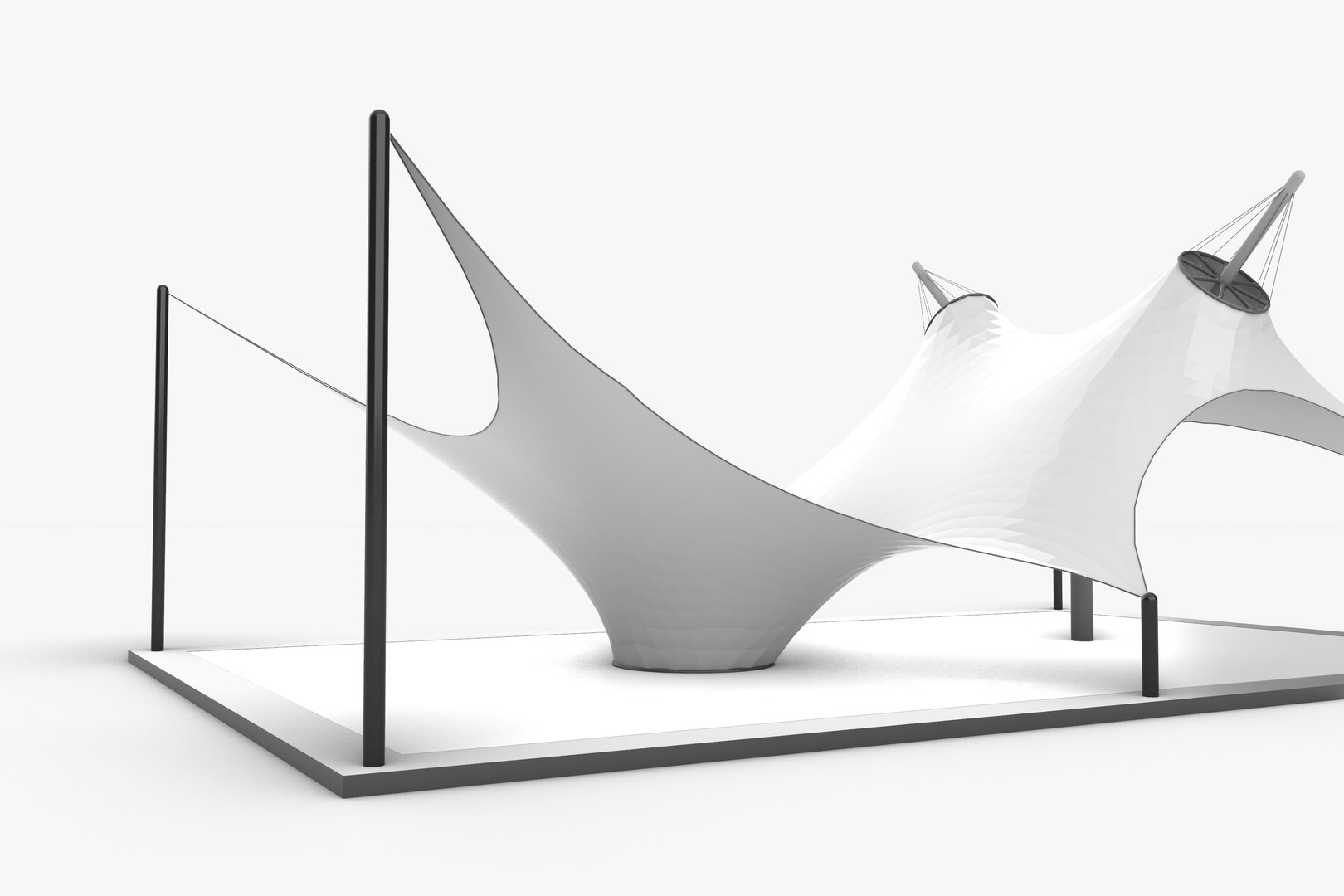 Tensile Structure Complex 02 Model - TurboSquid 1964966