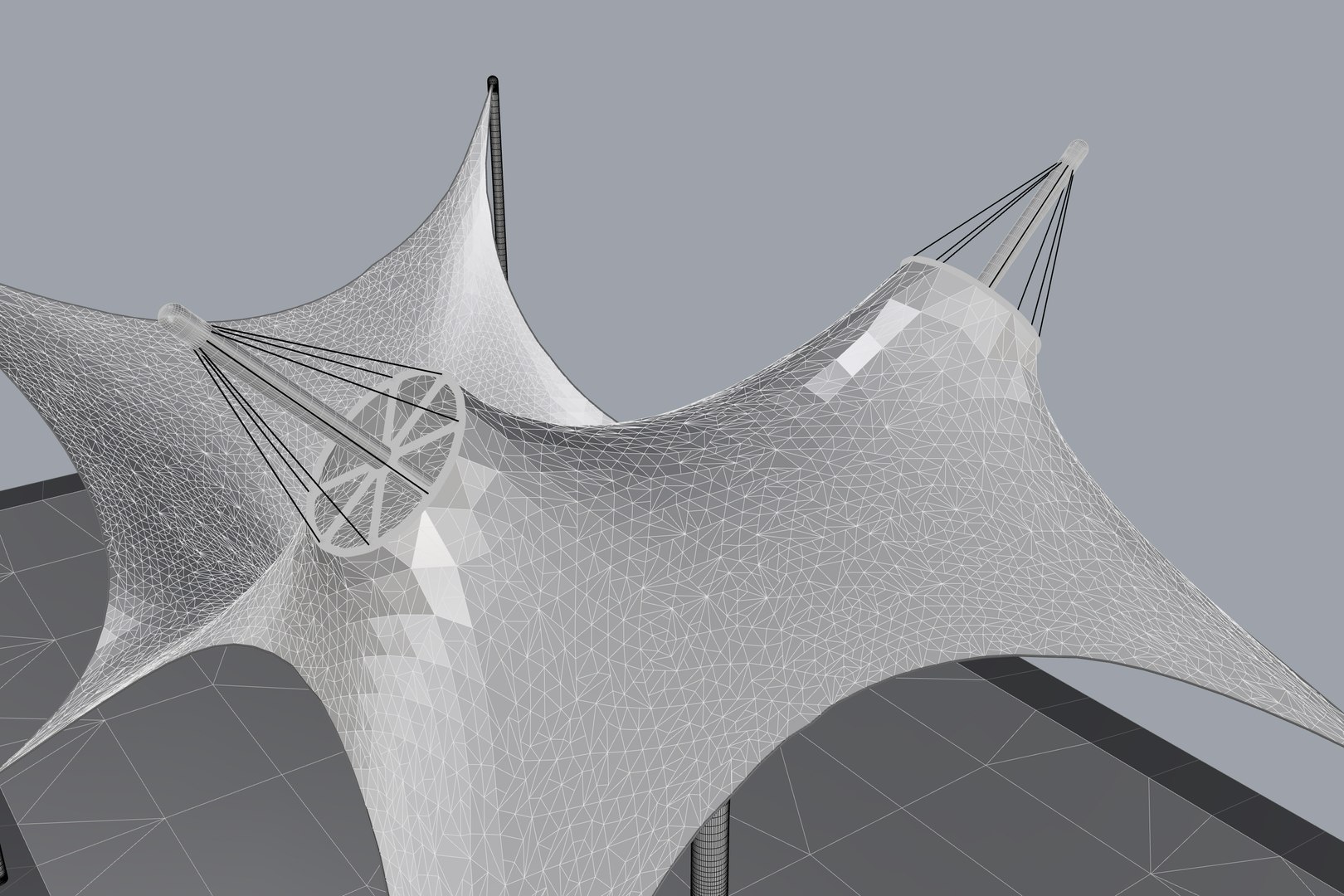 Tensile Structure Complex 02 Model - TurboSquid 1964966