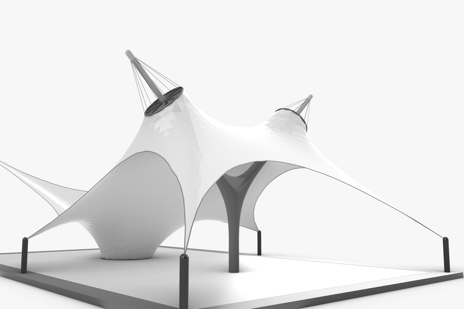 Tensile Structure Complex 02 Model - TurboSquid 1964966
