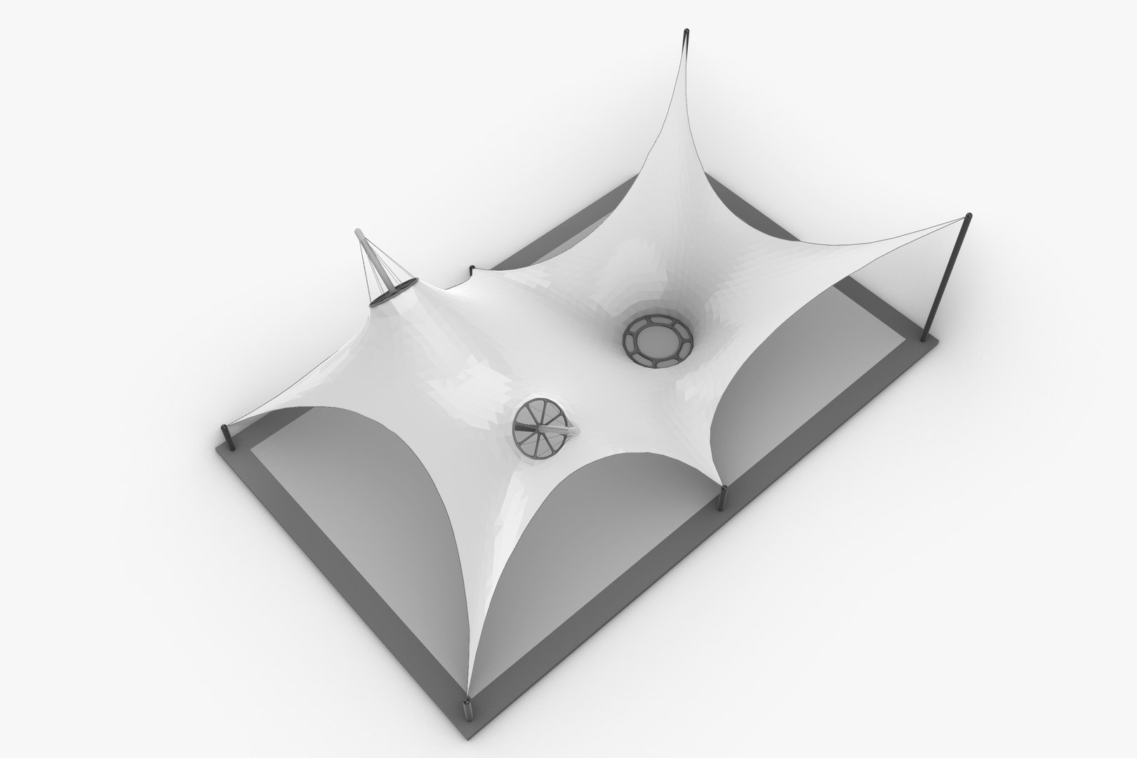 Tensile Structure Complex 02 Model - TurboSquid 1964966
