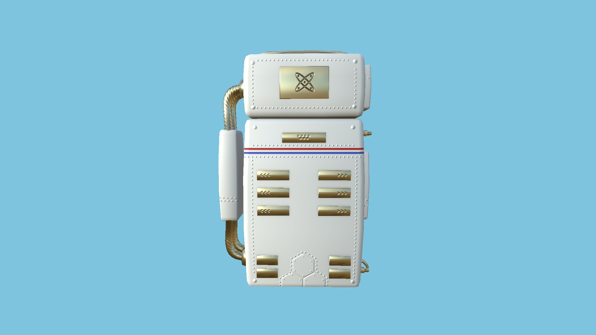 3D Astronaut Backpack 06 - White Gold - Character Design Fashion Model ...