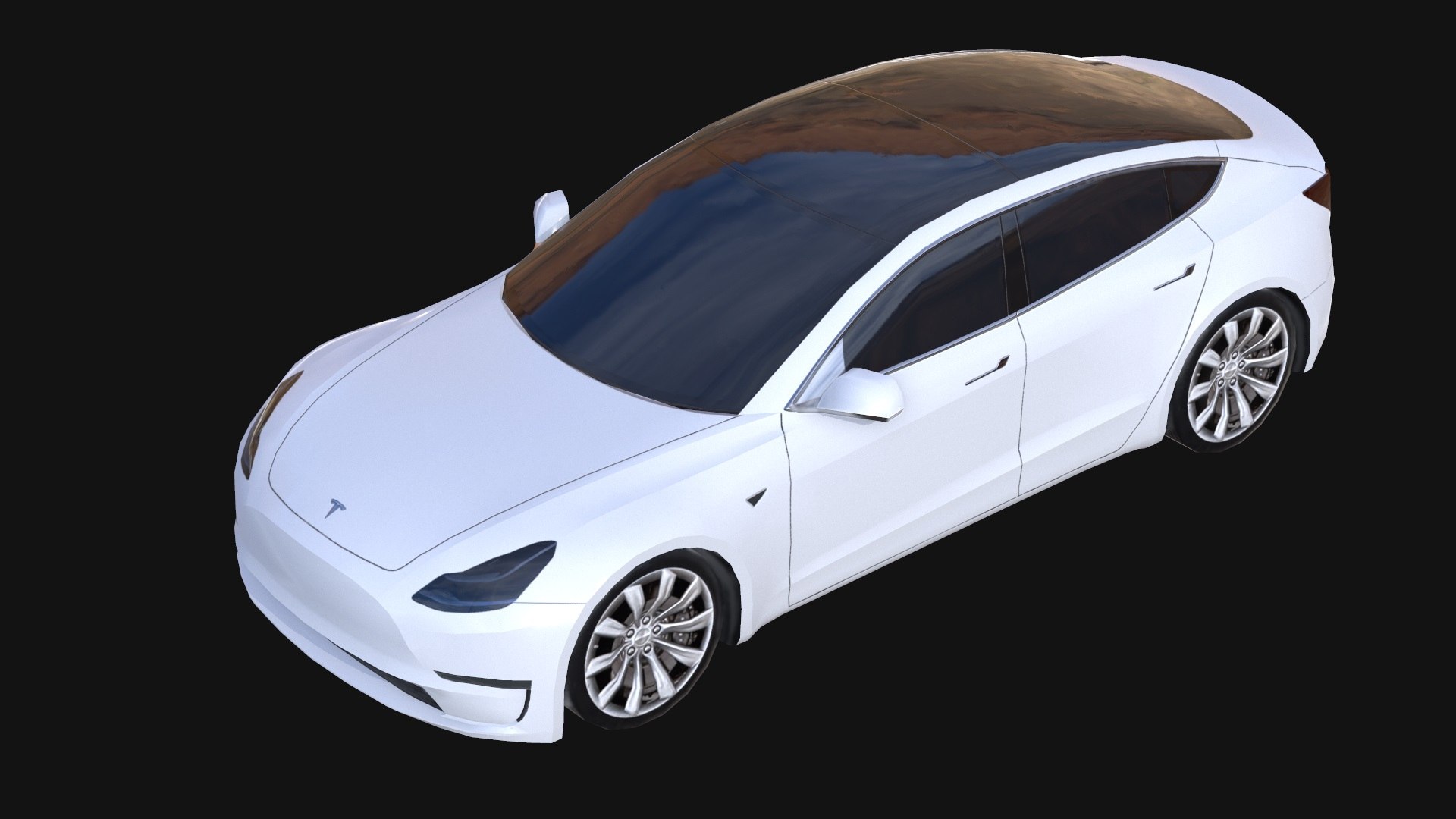 Electric Sedan Tesla 3 3d Model