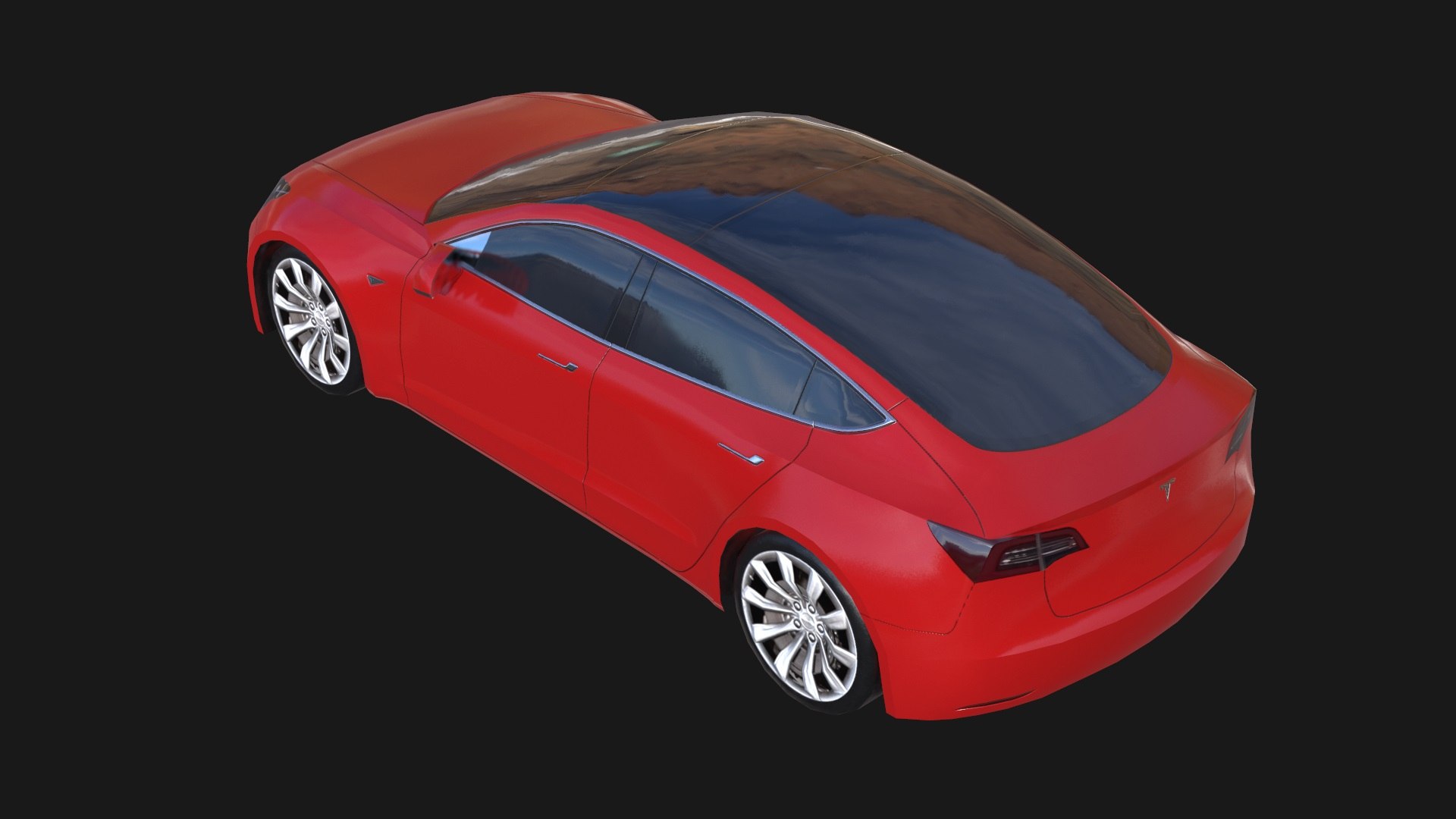 Electric Sedan Tesla 3 3d Model