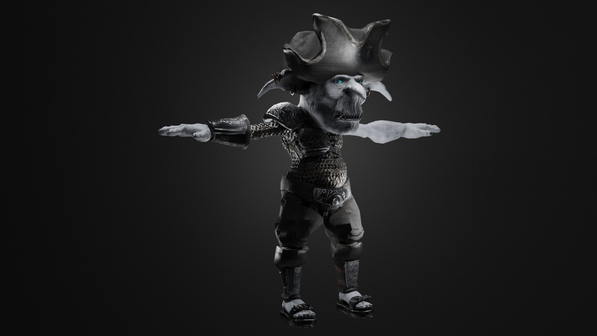 3D Low-poly Goblin Captain Pirate - TurboSquid 1662488