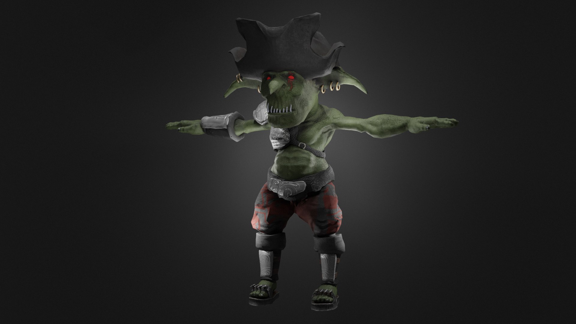 3D Low-poly Goblin Captain Pirate - TurboSquid 1662488