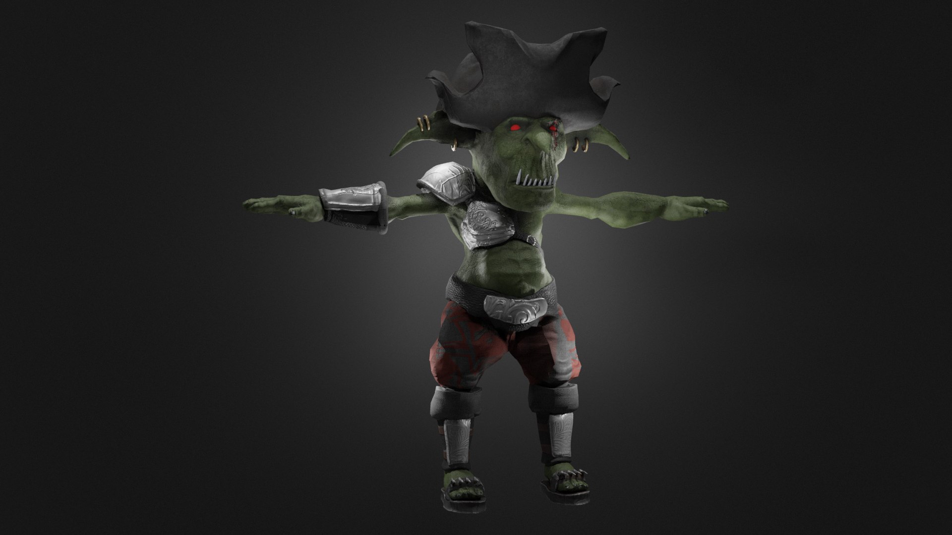 3D Low-poly Goblin Captain Pirate - TurboSquid 1662488