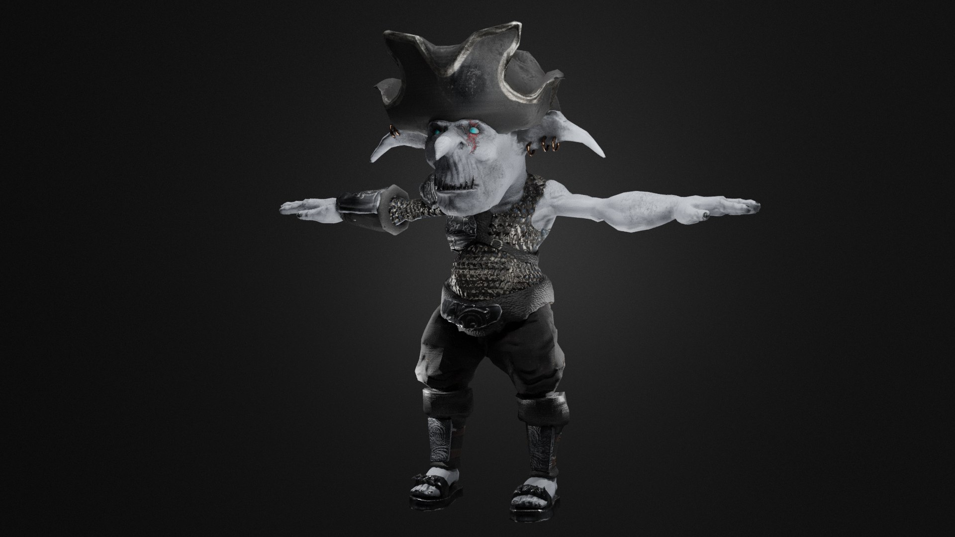 3D Low-poly Goblin Captain Pirate - TurboSquid 1662488
