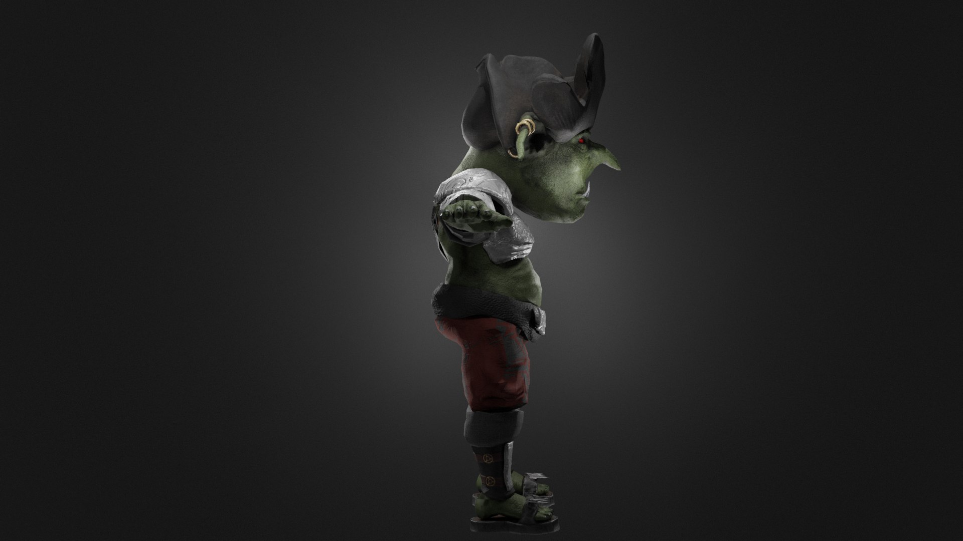 3D Low-poly Goblin Captain Pirate - TurboSquid 1662488