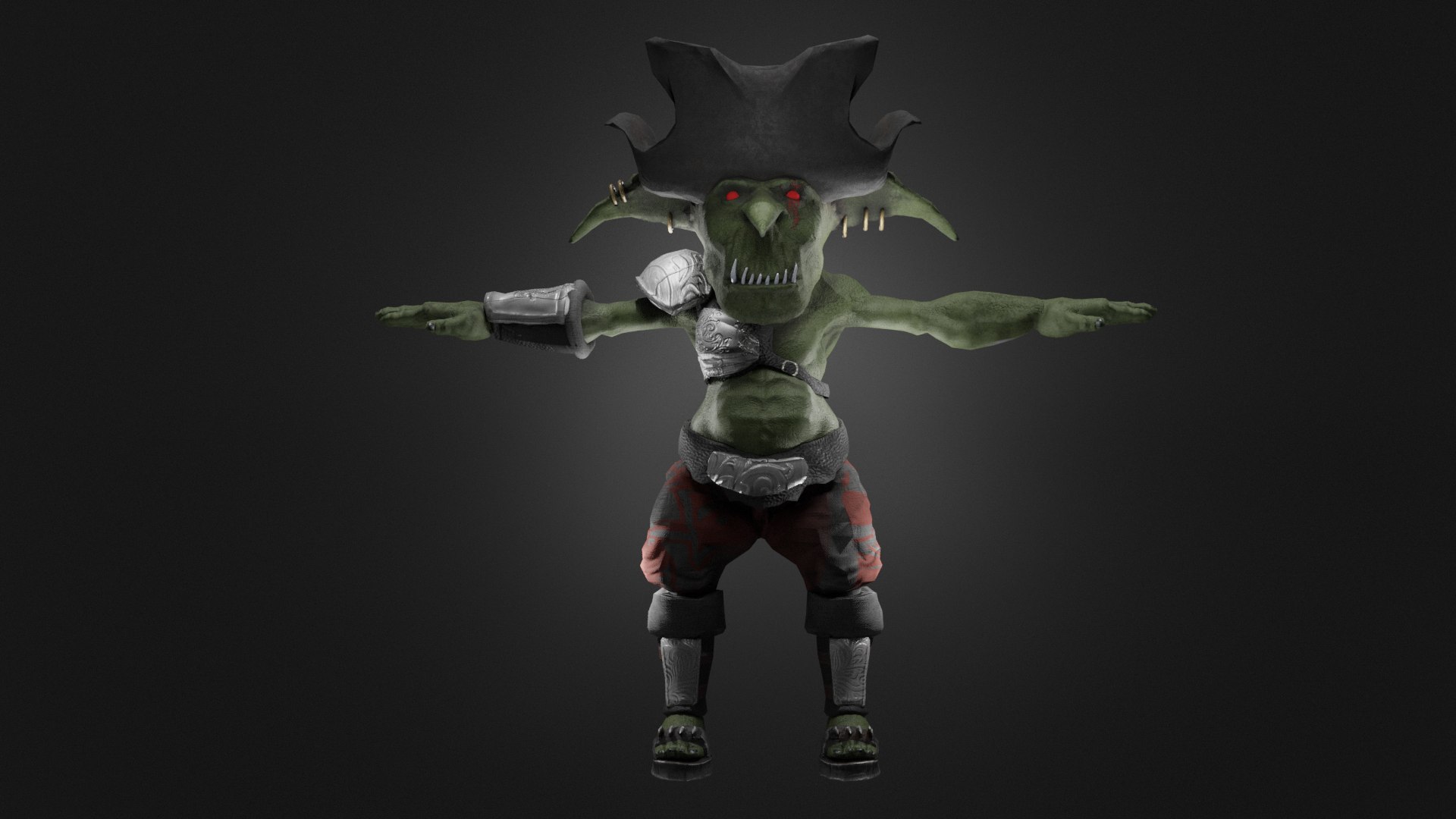 3D Low-poly Goblin Captain Pirate - TurboSquid 1662488