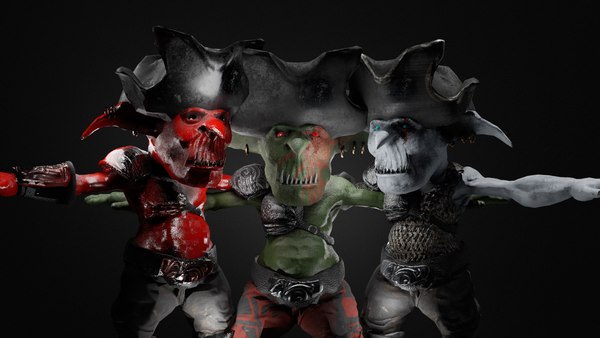 3D low-poly goblin captain pirate - TurboSquid 1662488