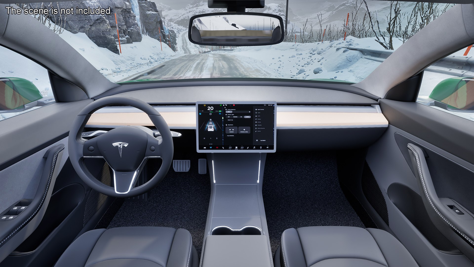 Tesla Model 3 with Wheel and Roof Accessories Rigged 3D model ...