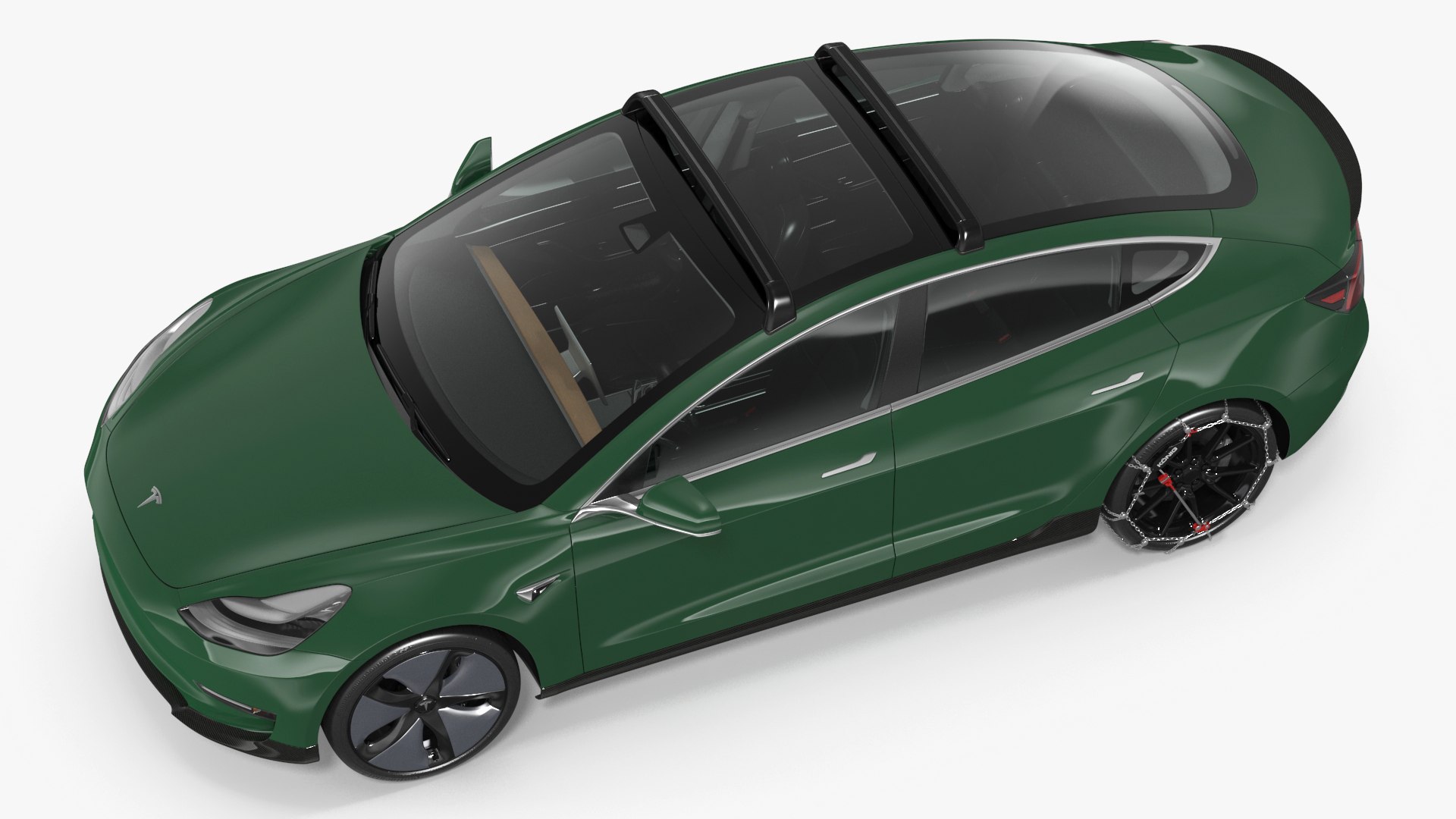 Tesla Model 3 with Wheel and Roof Accessories Rigged 3D model ...