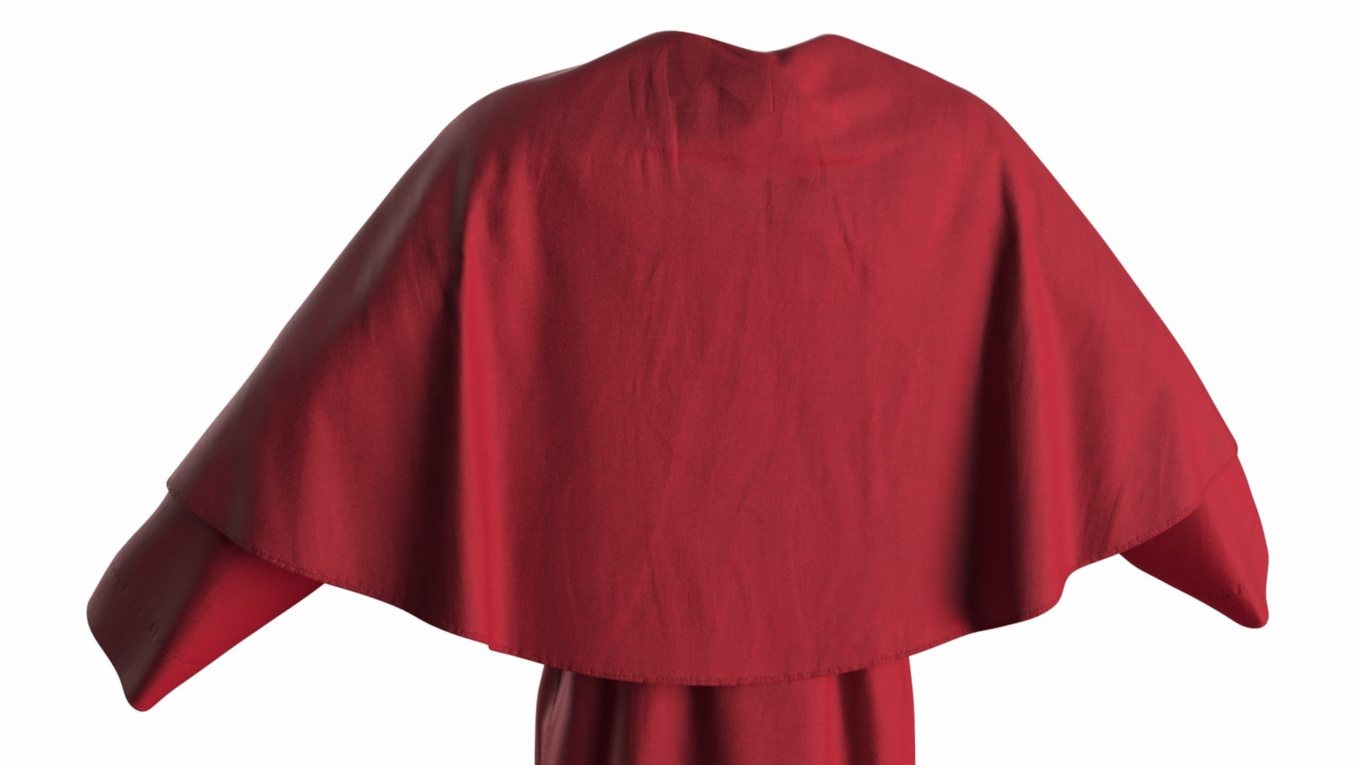 3D Red Long Mantle With Cape Model - TurboSquid 2384226