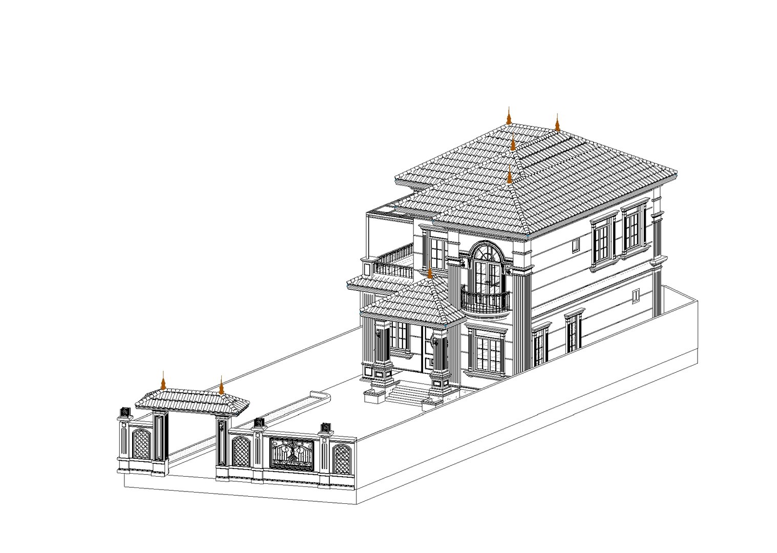 3D REVIT BIM - CLASSIC HOUSE - TurboSquid 2230833