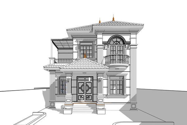 modelo 3d REVIT BIM - CASA CLÁSICA - TurboSquid 2230833