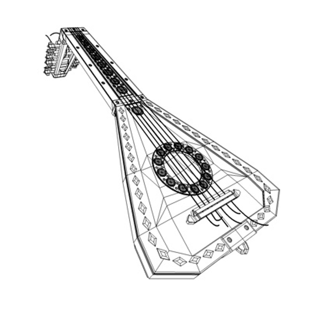 3d Model Fantasy Lute