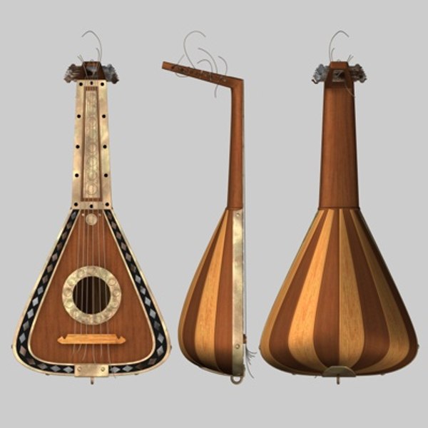3d model fantasy lute