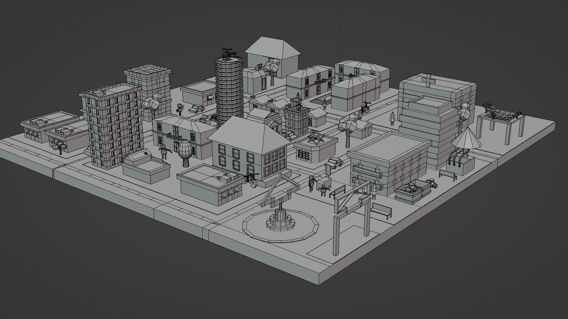 3D Low Poly City Model - TurboSquid 2242477