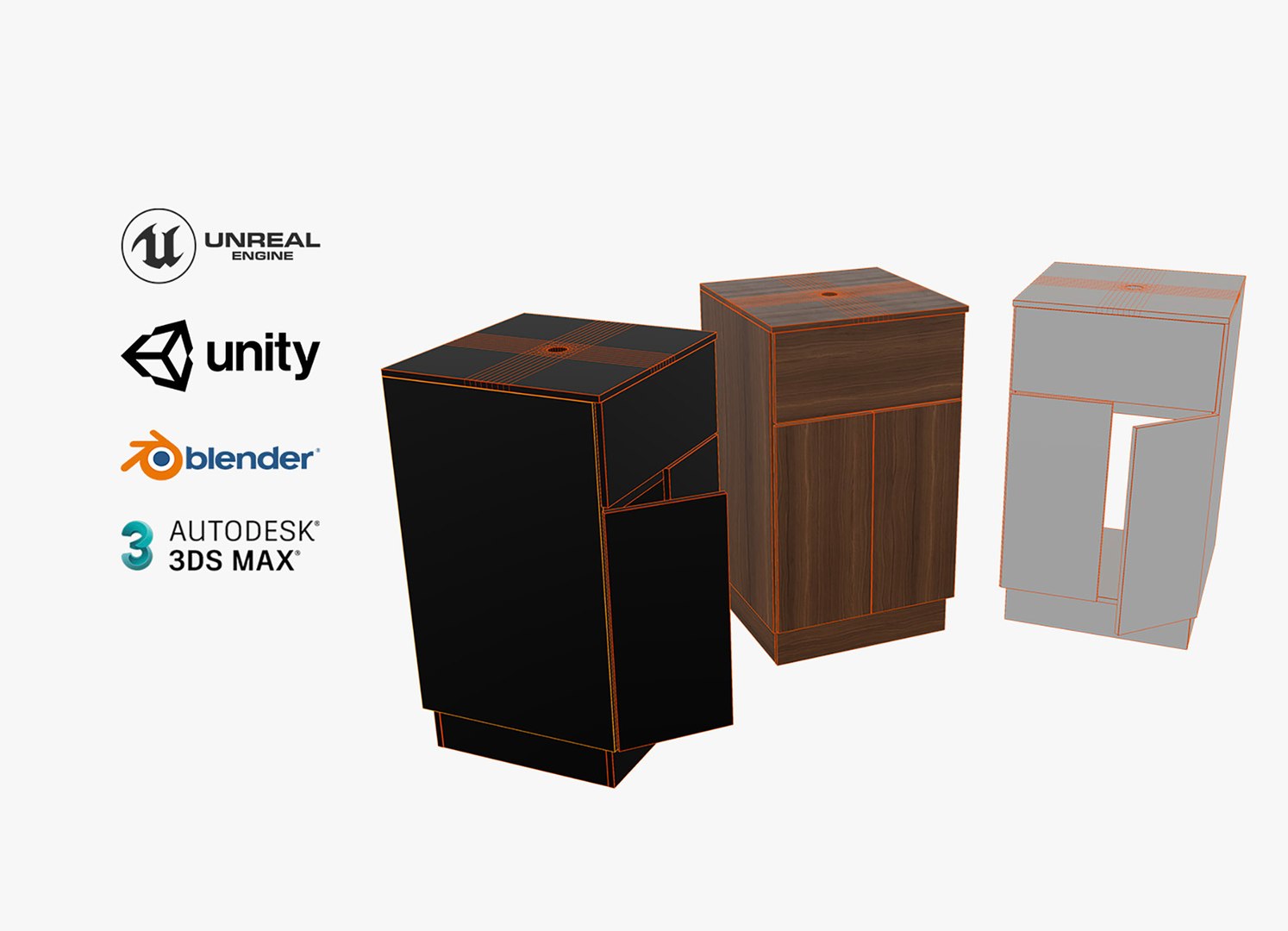 Bathroom Cabinet Low Poly 3D model - TurboSquid 2152484