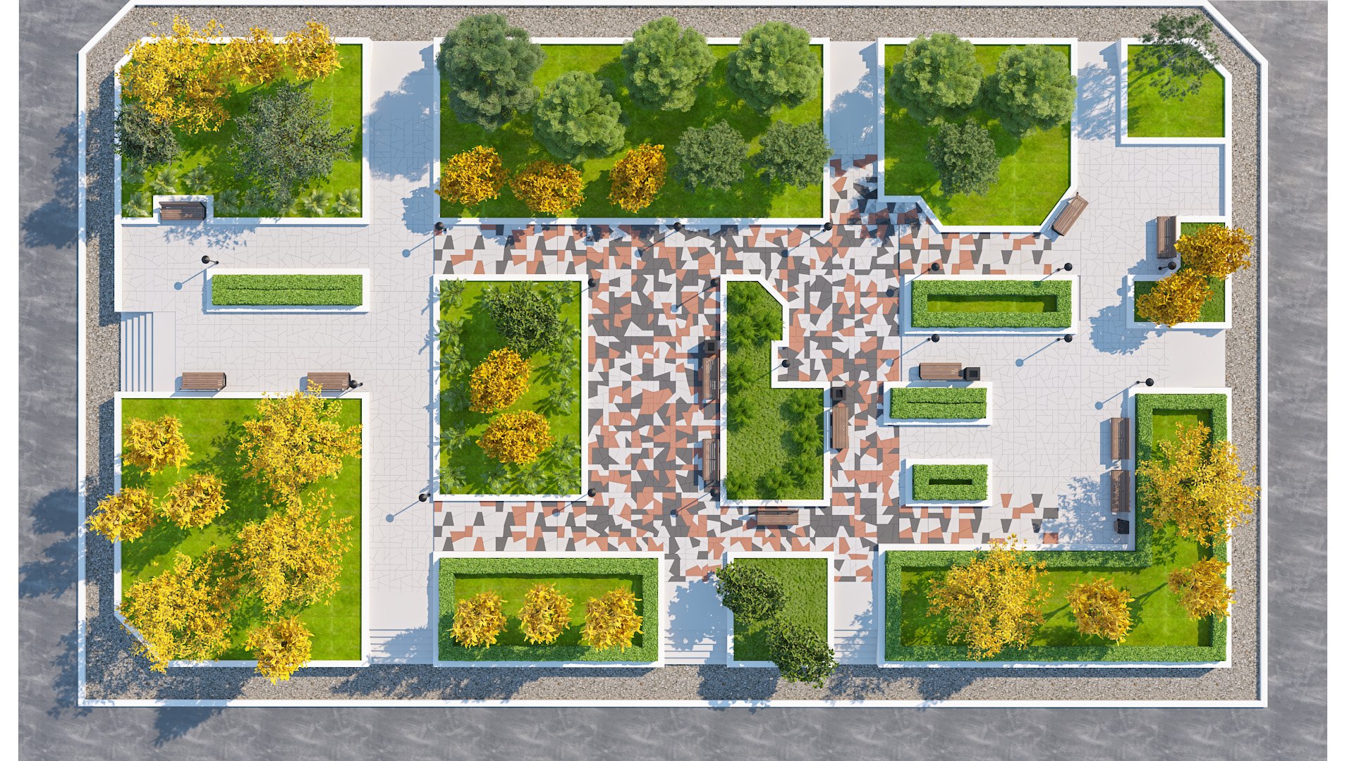 3D Modern Urban Park Modular Environment - TurboSquid 2518813