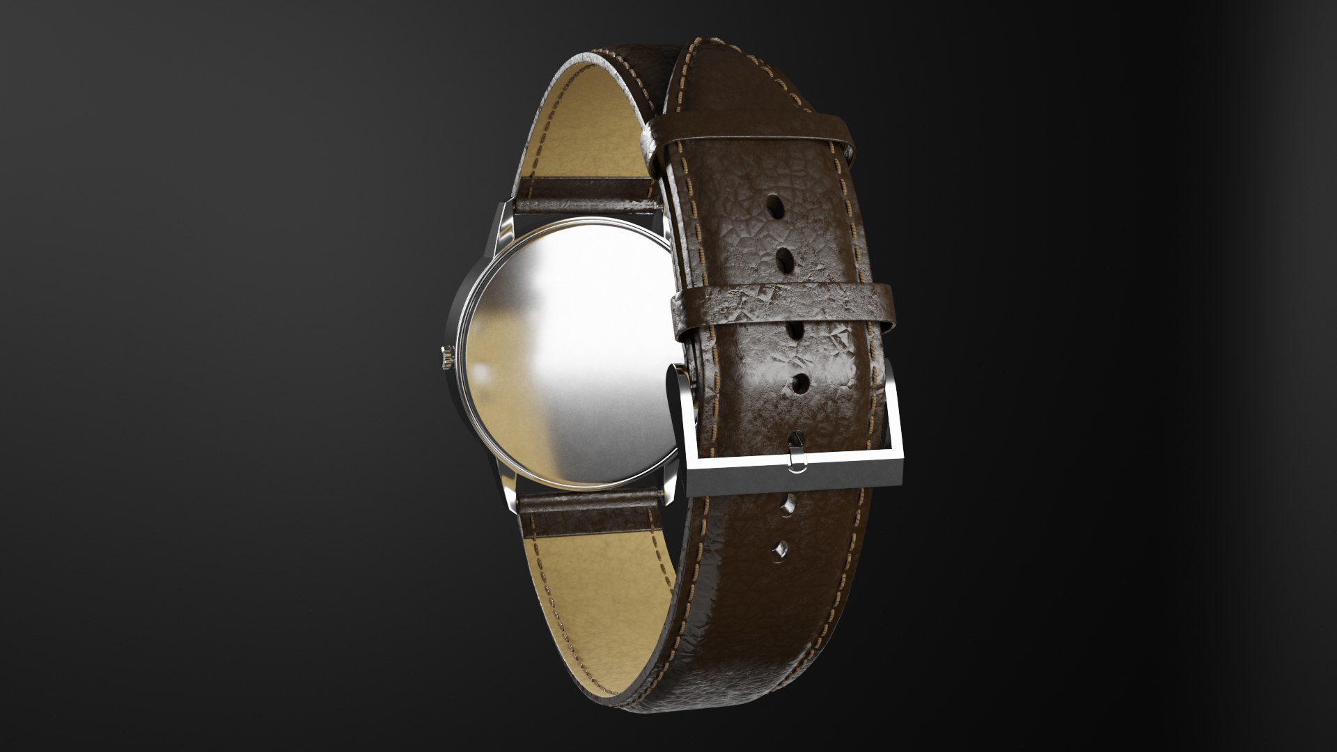 3D Classic Watch With Leather Belt - TurboSquid 1923026