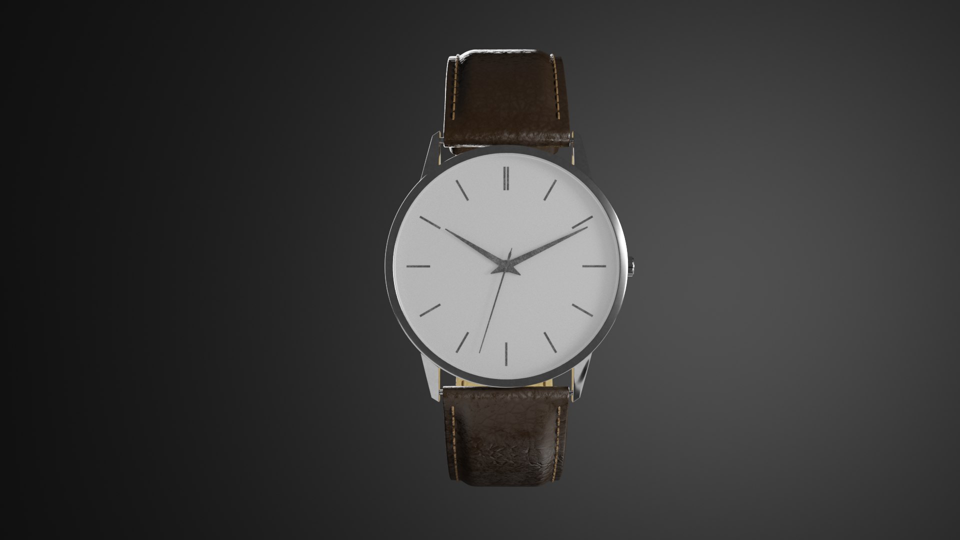 3D Classic Watch With Leather Belt - TurboSquid 1923026