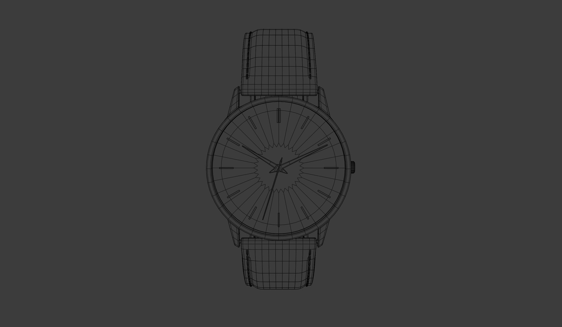 3D Classic Watch With Leather Belt - TurboSquid 1923026