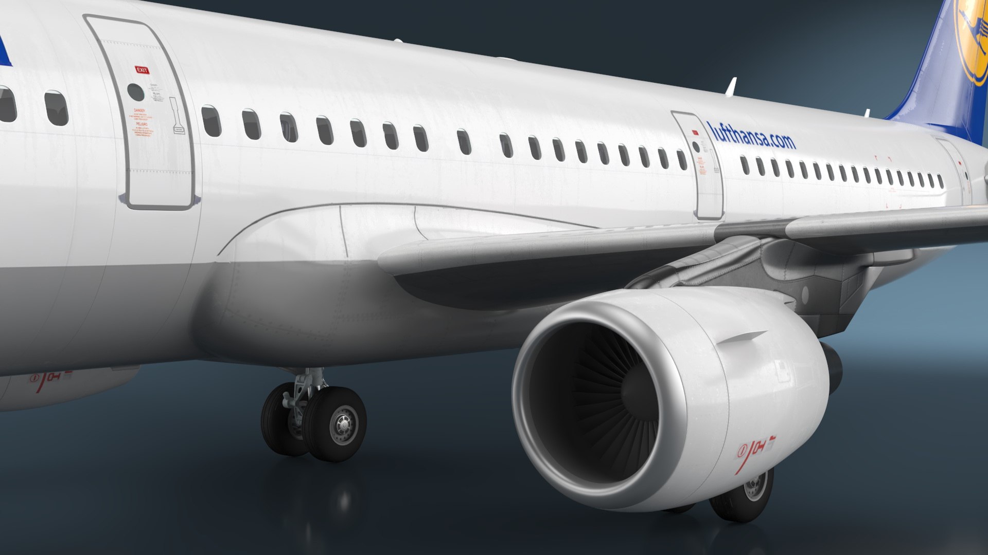 3D Lufthansa Airbus A321 With Interior And Doors Model - TurboSquid 2376366