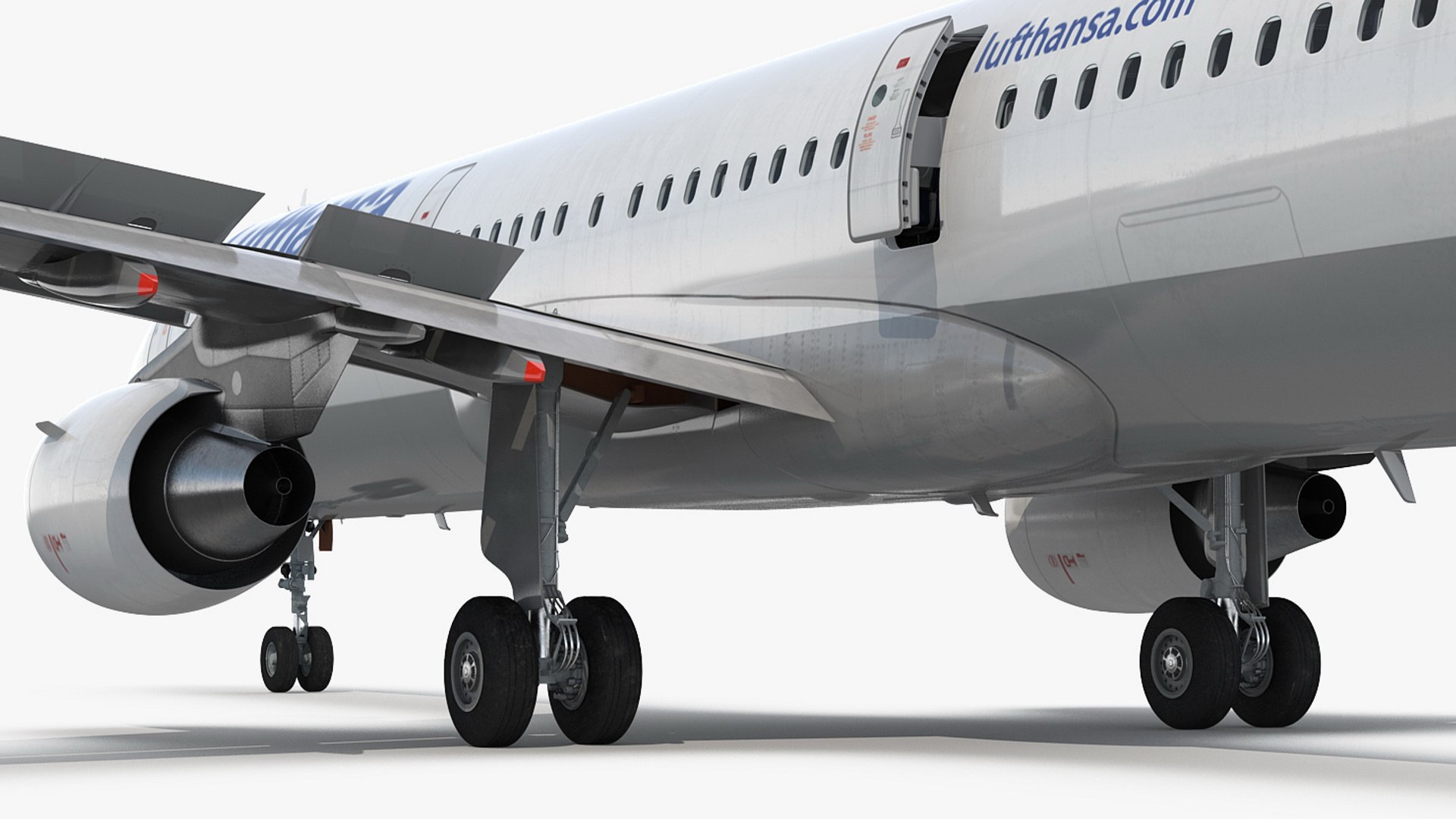 3D Lufthansa Airbus A321 With Interior And Doors Model - TurboSquid 2376366