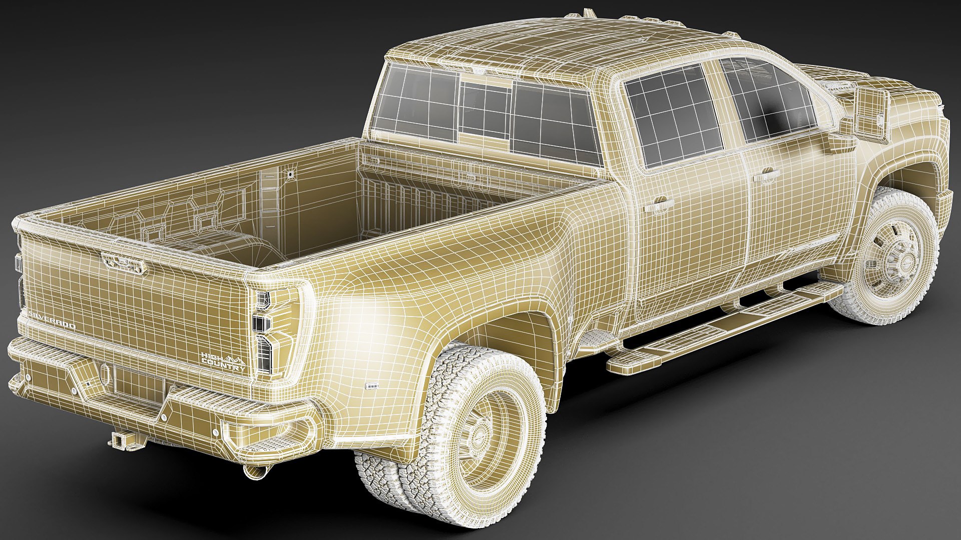 3D Chevrolet Silverado 3500 HD Dually 2024 High Country Model ...