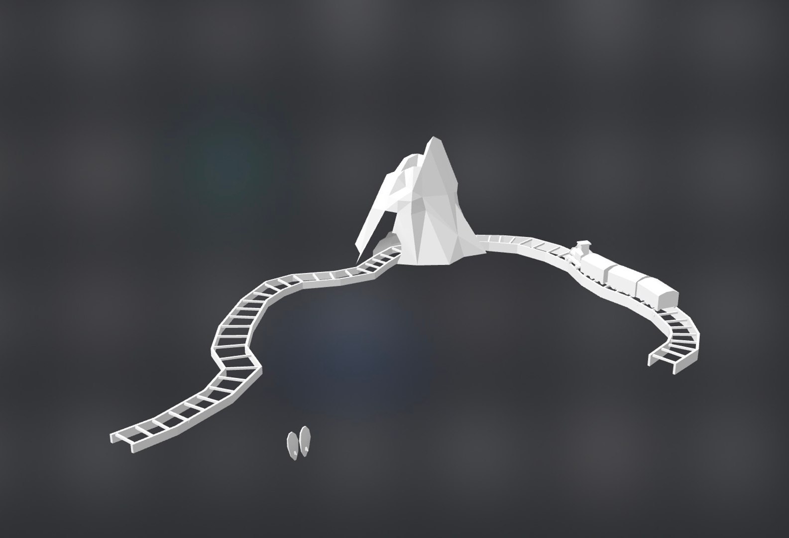 3D cave train rail model - TurboSquid 1340224