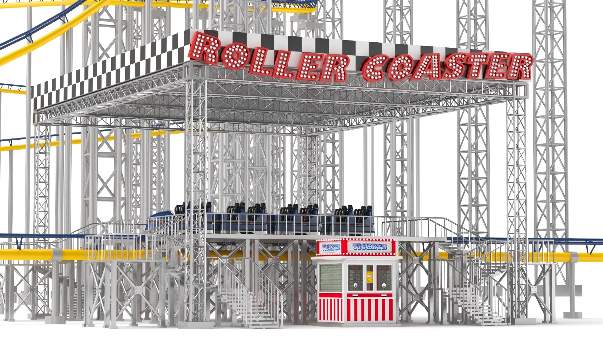 Full Roller Coaster 3D model - TurboSquid 1938341