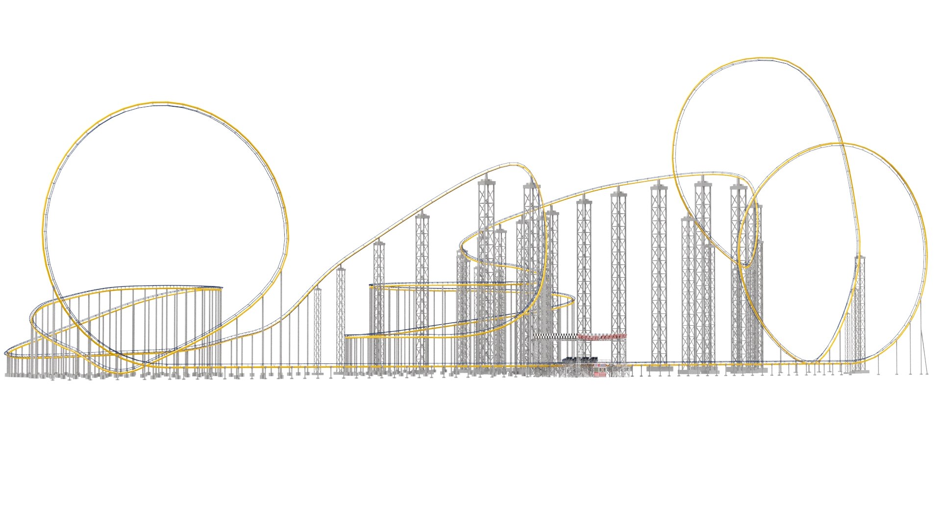 Full Roller Coaster 3D model - TurboSquid 1938341