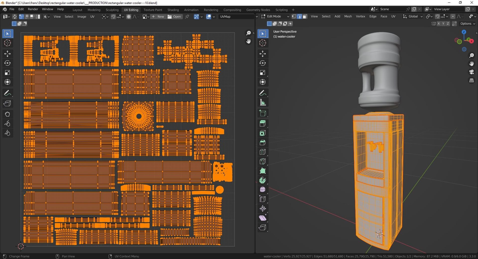 Rectangular Water Cooler 3D Model - TurboSquid 2020883